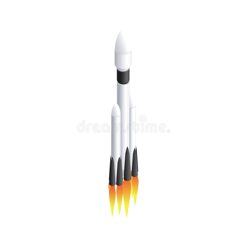 Rocket Isometric Composition Stock Vector - Illustration of center ...