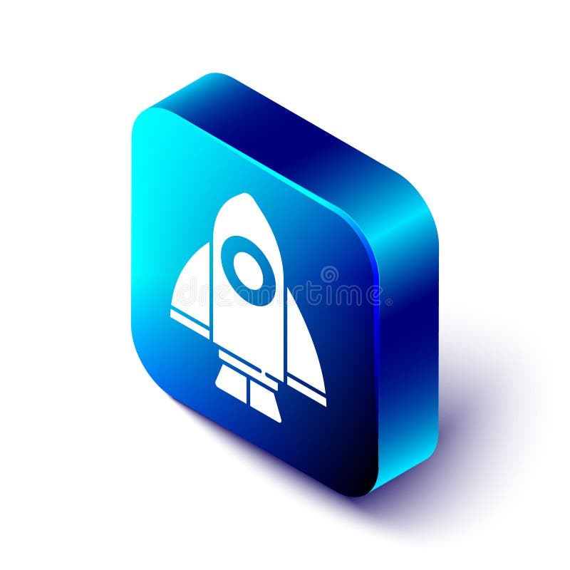 Isometric Rocket Ship Icon Isolated on White Background. Space Travel ...