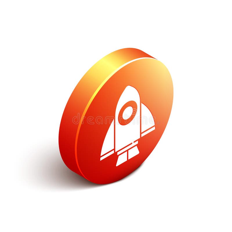 Isometric Rocket Ship Icon Isolated on White Background. Space Travel ...