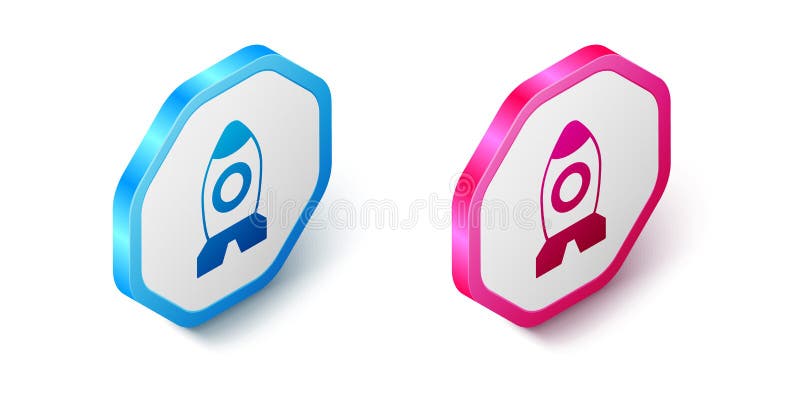 Isometric Rocket Ship Toy Icon Isolated on White Background. Space ...