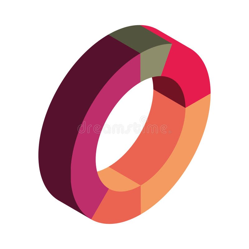 Isometric round graph icon stock illustration. Illustration of graph ...