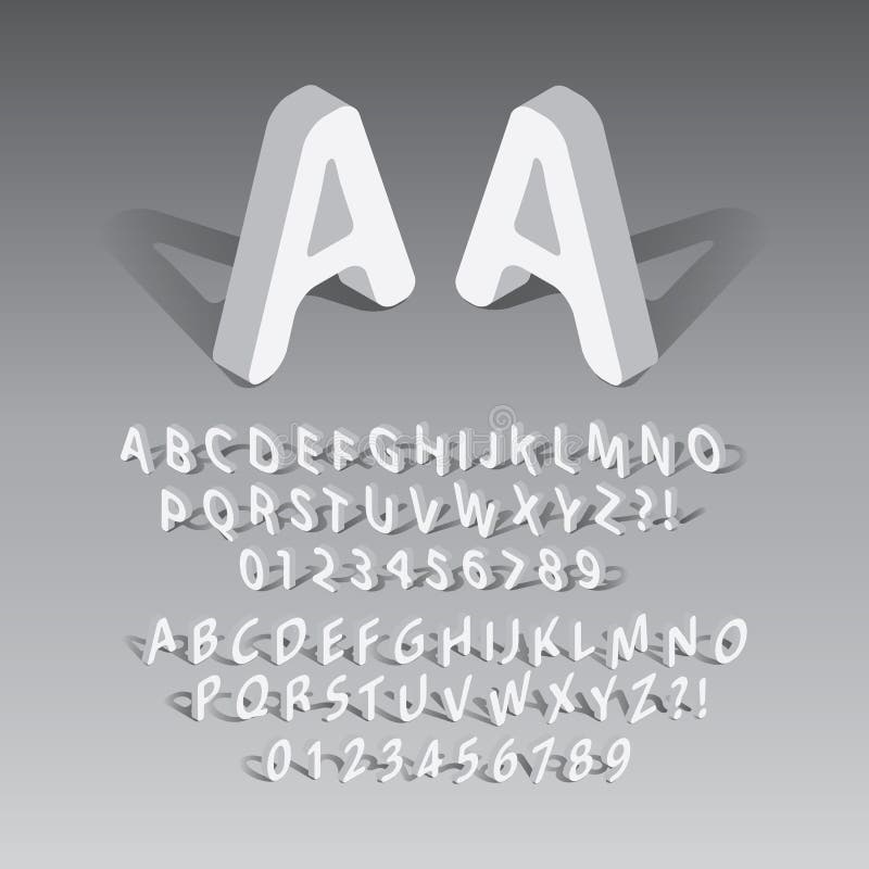 Abstract Rounded Black Shade Font and Numbers Stock Vector ...