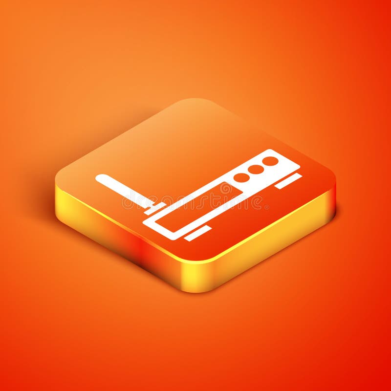 Isometric Router and Wi-fi Signal Icon Isolated on Orange Background ...