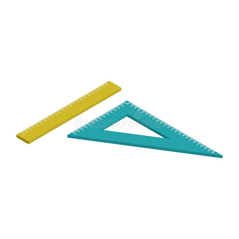 Isometric Ruler and Set Square. Vector Illustration Decorative Design ...