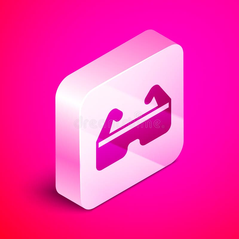 Isometric Safety Goggle Glasses Icon Isolated on Pink Background ...