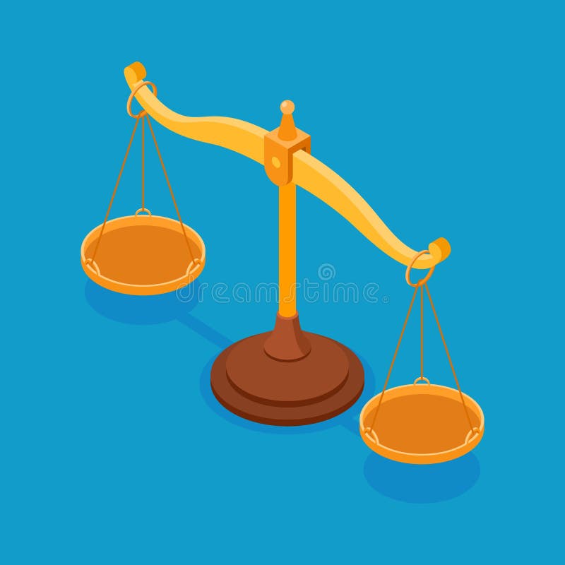 Isometric Scales Balance Concept Make Choice Stock Vector ...