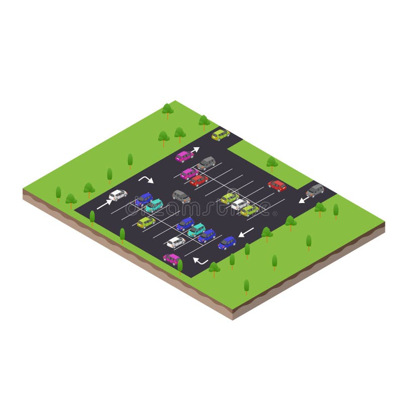Isometric Scene Transport Subcompact Car at Outdoor Parking Lot Stock ... Isometric Scene Transport Subcompact Car at Outdoor Parking Lot Stock ...