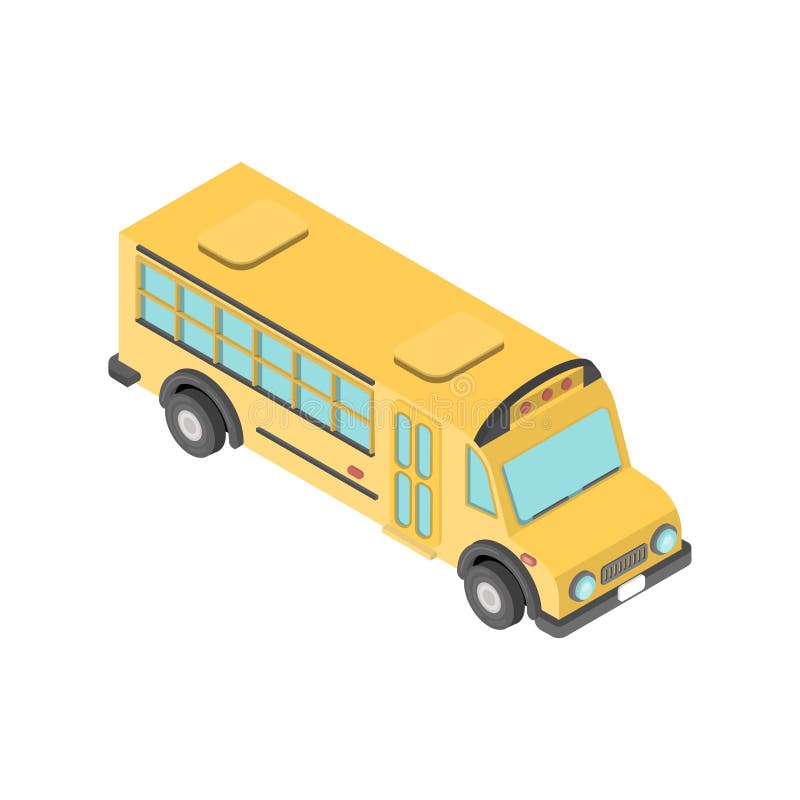 Isometric school bus. stock vector. Illustration of back - 96242094