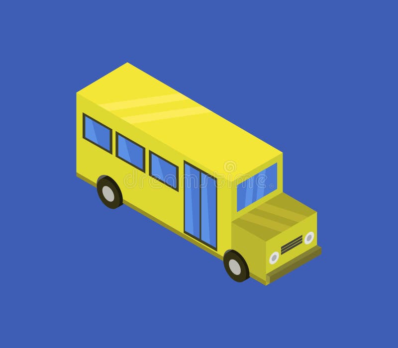 School Bus Isometric Vector Stock Illustrations – 848 School Bus ...