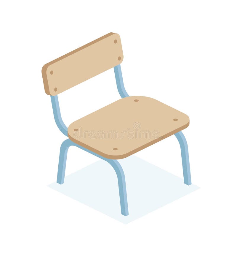 Isometric School Chair. Object Isolated on White Background Stock ...