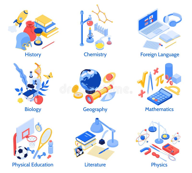 Primary Subjects Icons Stock Illustrations – 38 Primary Subjects Icons ...