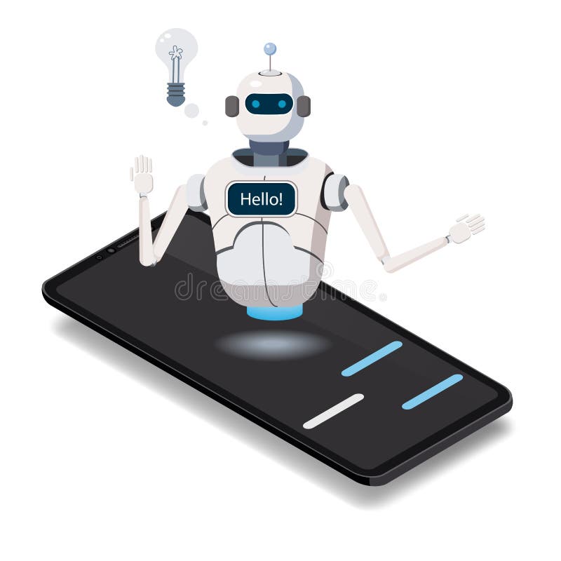 Isometric Science Chat Bot, Smartphone Concept. on Line Store, Shopping ...