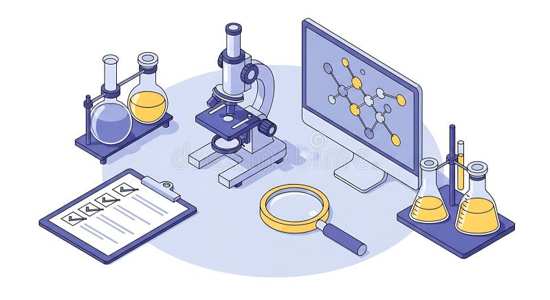 Isometric Science Laboratory Research Concept Stock Illustration ...