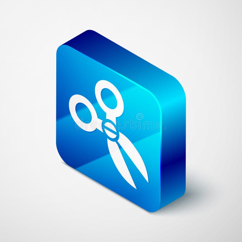 Isometric Scissors Icon Isolated on Grey Background. Cutting Tool Sign ...