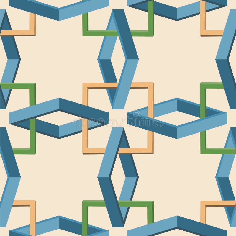 Isometric Seamless Pattern of Connected 3d Frames. Vector Illustration ...