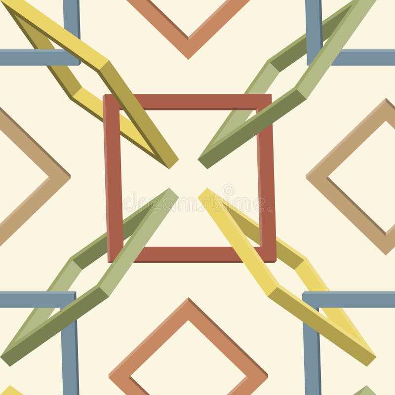 Isometric Seamless Pattern of Connected 3d Frames. Vector Illustration ...