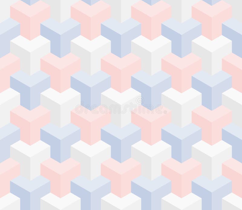 Isometric Seamless Pattern. 3D Optical Illusion Background. Stock ...