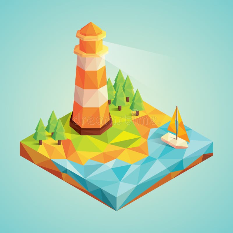Isometric Seaport. Vector Illustration Decorative Design Stock Vector ...