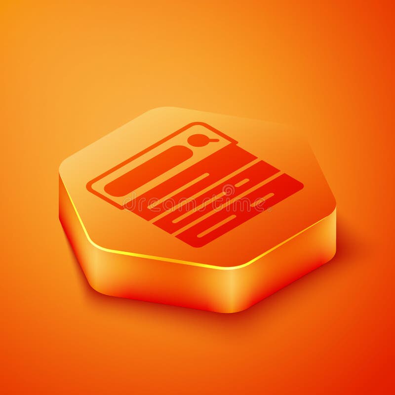 Isometric Search Engine Icon Isolated on Orange Background. Orange ...