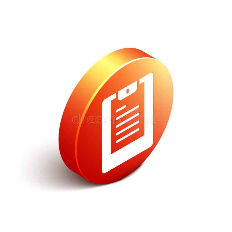 Isometric Server, Data Report Icon Isolated on White Background. Orange ...