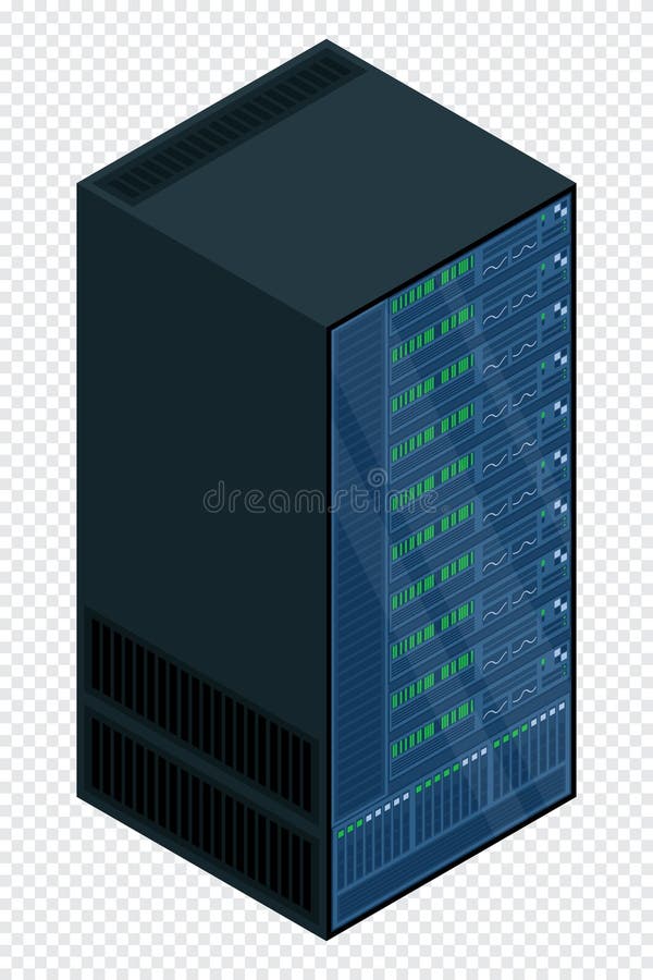Isometric Server. Network Server Room. Server in Cabinets. Storage Database. Isometric ...