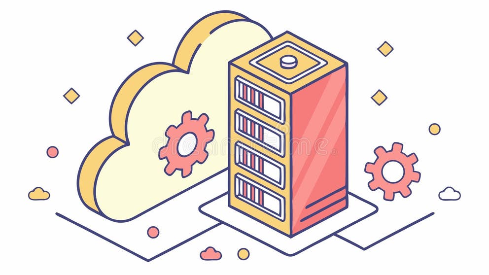 Isometric Server Rack and Cloud, Data Technology Vector, Vector Design Generative AI Stock ...