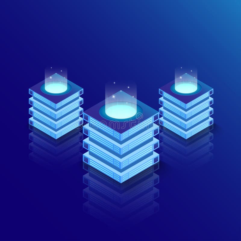 Isometric Data Processing Center, Ai Programming, Neron Wide ...