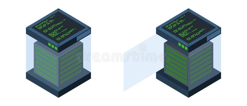 Isometric Servers. Data Storages. 3D Computer Equipment. Storage ...