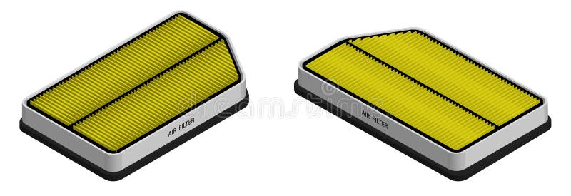 Isometric. Set of Air Filters for Car Interior. Air Conditioning in Car ...