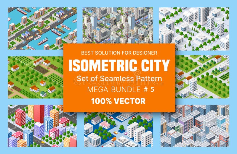 Isometric Set of Blocks Module of Areas Stock Vector - Illustration of ...