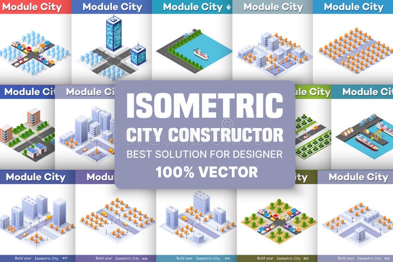 Isometric set of blocks stock vector. Illustration of isolated - 150742074