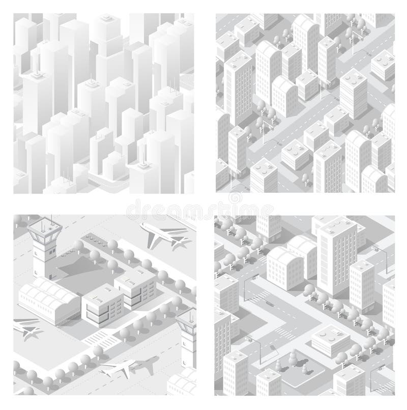 Isometric Set of Blocks Module of Areas of the City Construction and ...
