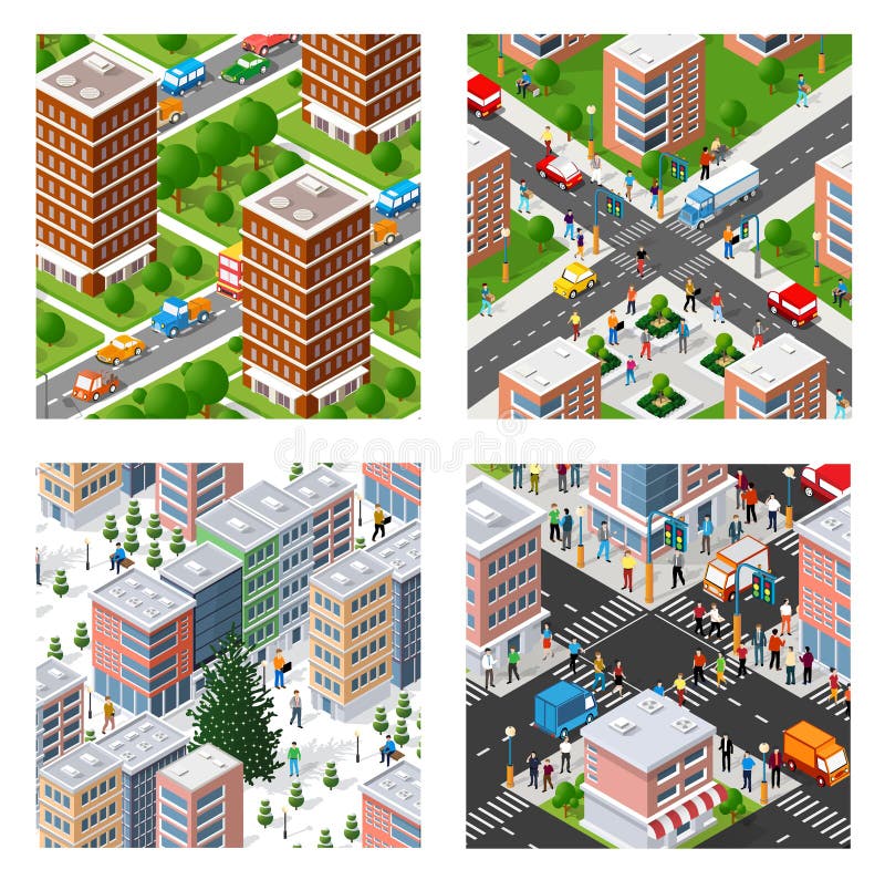 Isometric Set of Blocks Module of Areas of the City Construction and ...