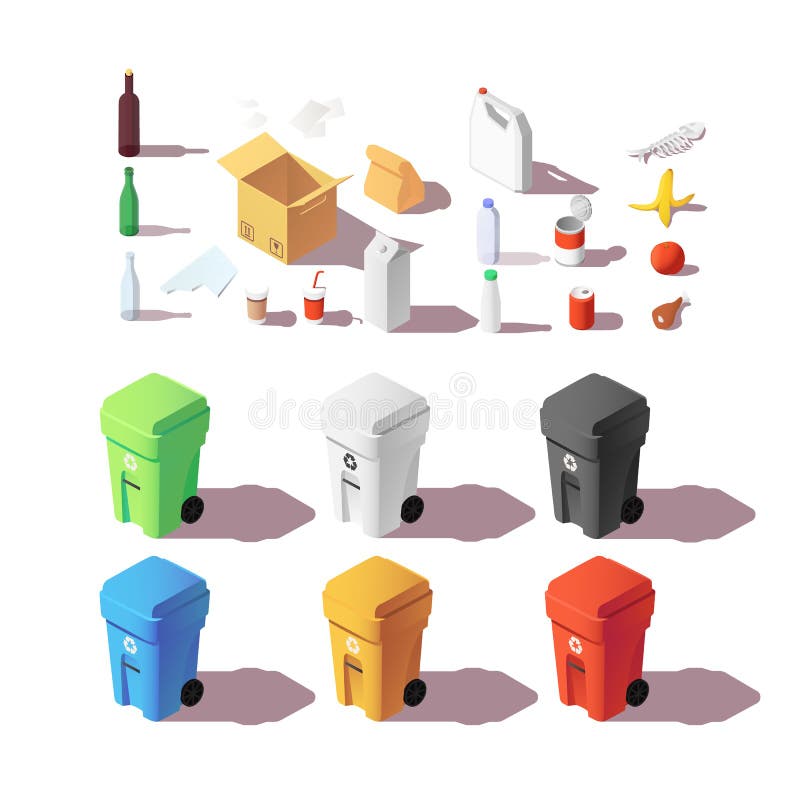Isometric Waste Bins Stock Illustrations – 158 Isometric Waste Bins ...
