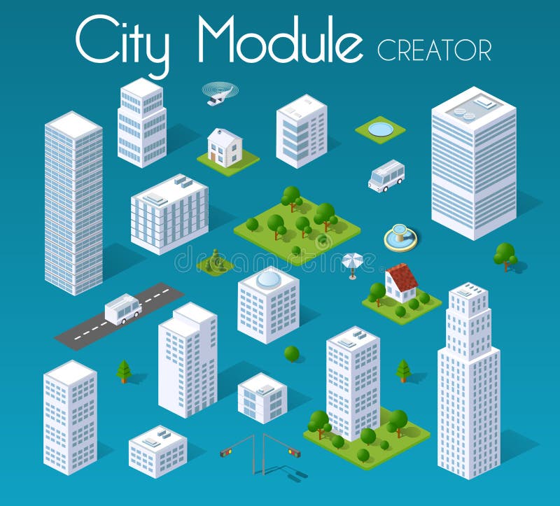 Isometric Module City Stock Illustrations – 448 Isometric Module City ...