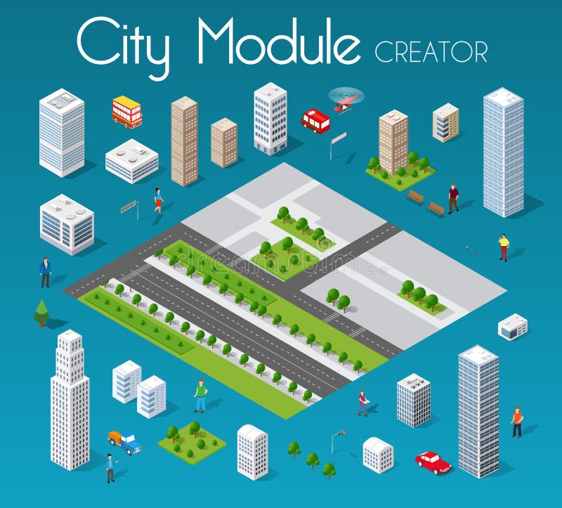 Isometric Module City Stock Illustrations – 448 Isometric Module City ...
