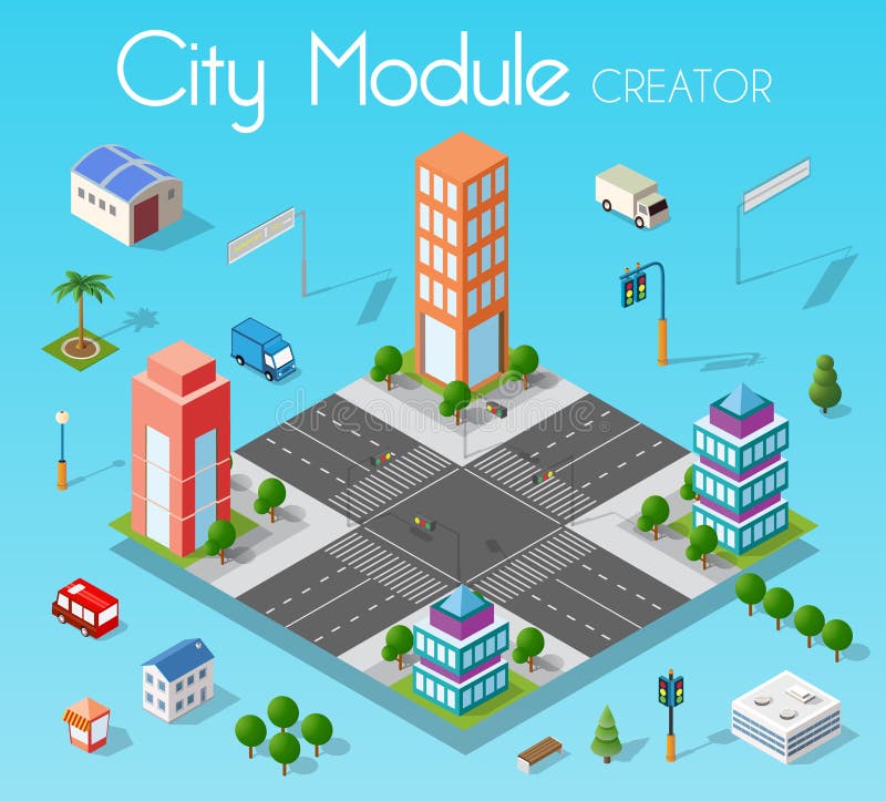 Isometric Module City Stock Illustrations – 448 Isometric Module City ...