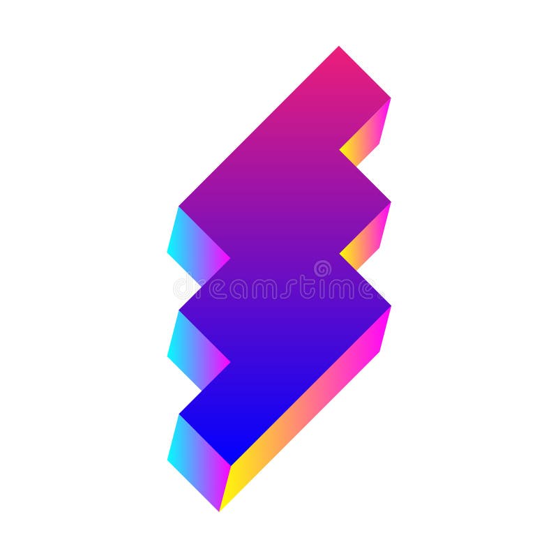 Isometric Shape with Color Gradient Icon. Modern Abstract Geometric ...