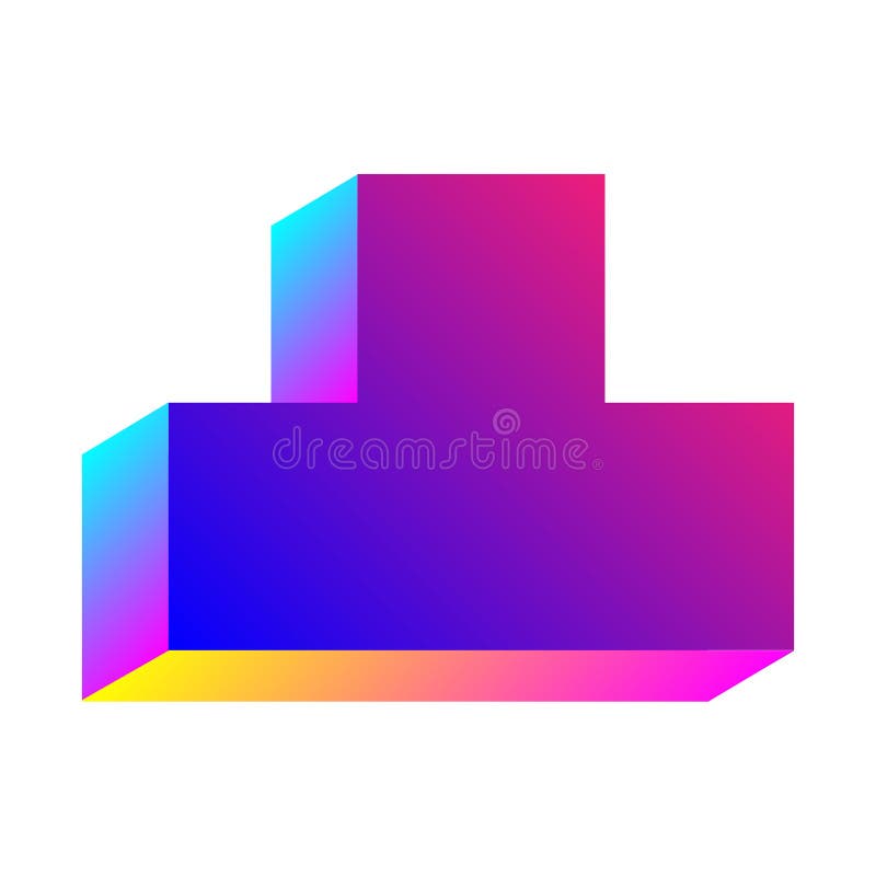 Isometric Shape with Color Gradient Icon. Modern Abstract Geometric ...
