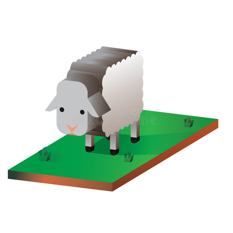 Isometric Sheep. Vector Illustration Decorative Design Stock Vector ...