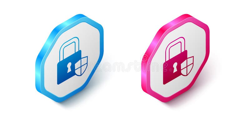 Isometric Firewall, Security Wall Icon Isolated on Pink, Yellow and ...