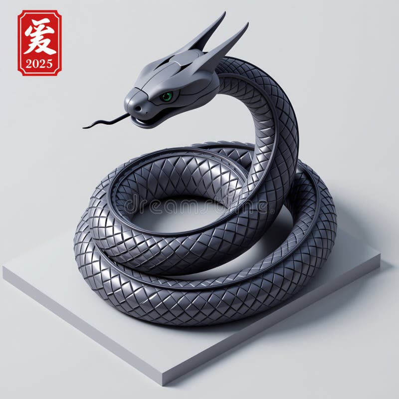 Isometric Shio Snake stock illustration. Illustration of auspicious ...