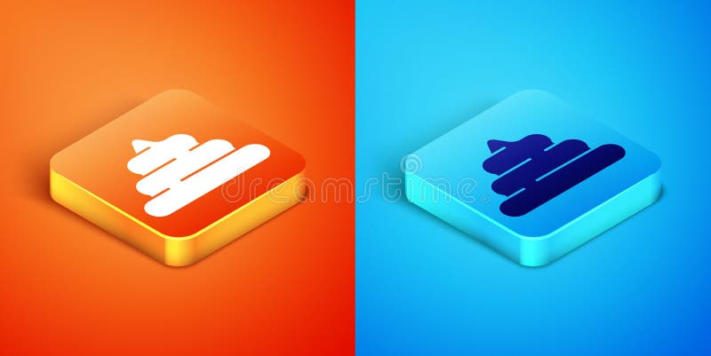 Isometric Shit Icon Isolated on Orange and Blue Background. Vector ...