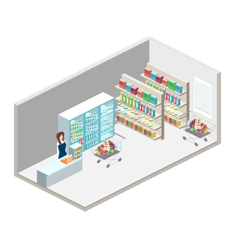 Isometric shop stock illustration. Illustration of commercial - 75598603