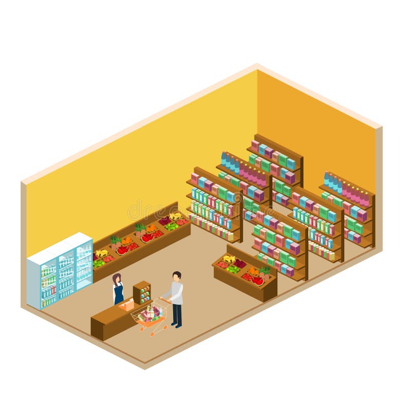 Isometric Shop Vector Icon Illustration Set Stock Vector - Illustration ...