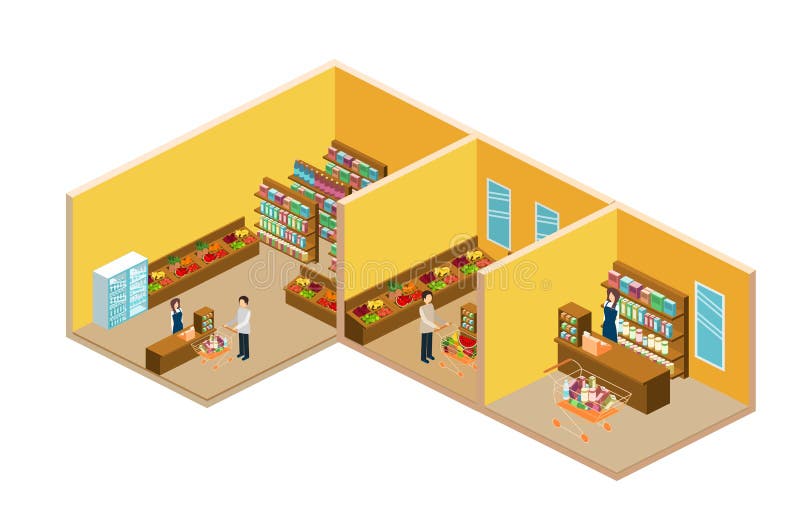 Isometric shop stock illustration. Illustration of commercial - 75598603