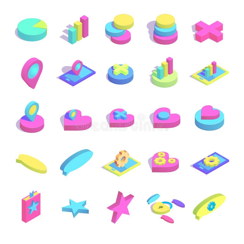 Isometric Simple Volcano Island Landscape Stock Vector - Illustration ...