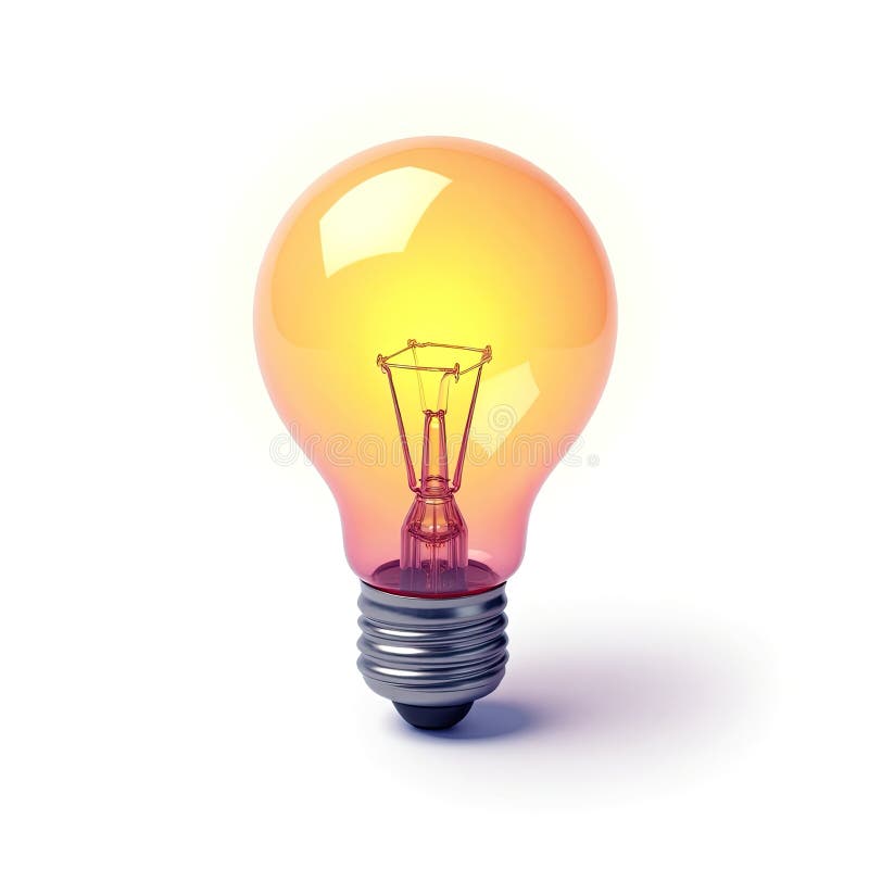 Isometric of Simple Light Bulb for Design and Ideas Stock Illustration ...