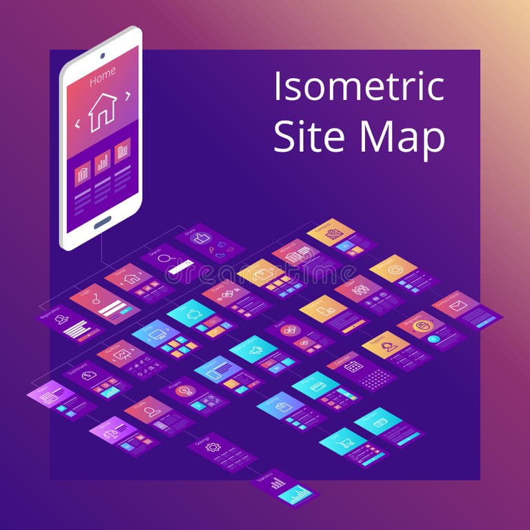 Isometric Site Map stock vector. Illustration of graphic - 123306067