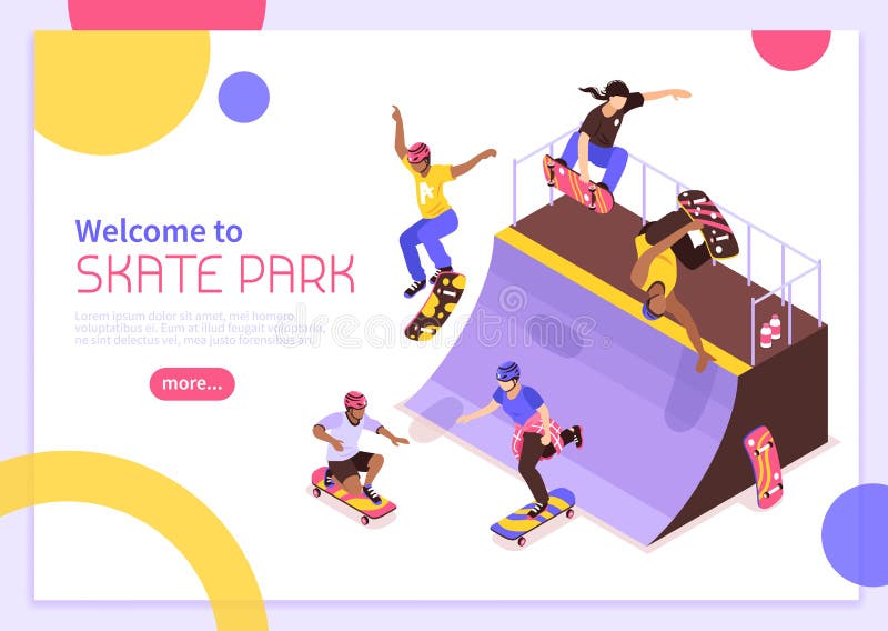 Skate Park Banner Concept stock vector. Illustration of element - 135505082